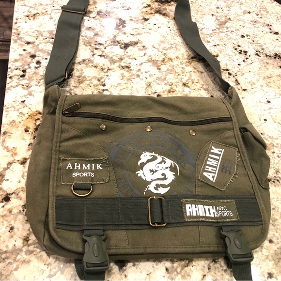 Ahmik | Bags | Ahmik Army Green Messenger Bag Very Clean And Like New ...